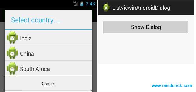 How to set listview in alert dialog on android – MindStick