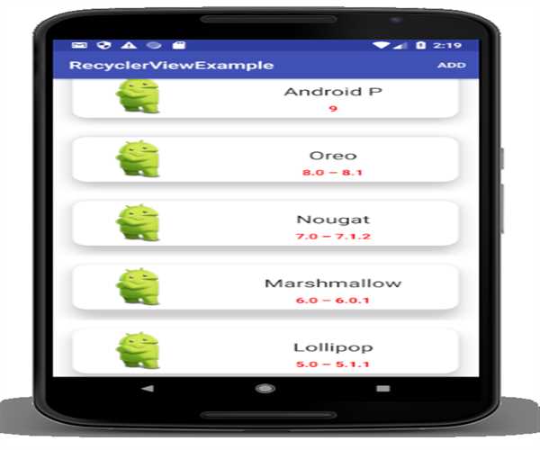 Implementation of RecyclerView in Android - MindStick