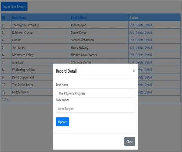 Insert update delete in mvc via webgrid and modal popup – MindStick