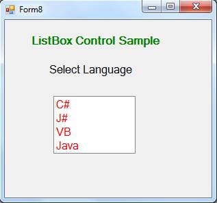 ListBox Control in VB.Net – MindStick