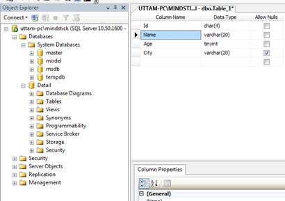 How to create table in SQL Server – MindStick
