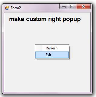 Make custom right click on a winform in C# – MindStick