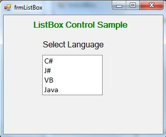 ListBox Control in C#.Net – MindStick