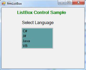 ListBox Control in C#.Net – MindStick