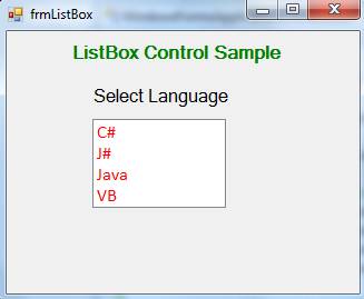 ListBox Control in C#.Net – MindStick