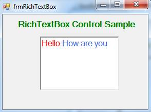 RichTextBox Control in C#.Net – MindStick
