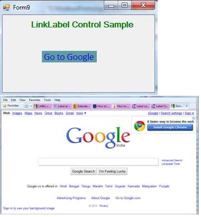 LinkLabel Control in C#.Net – MindStick