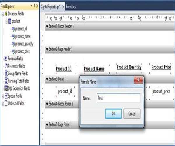 Formula Field In Crystal Report Mindstick