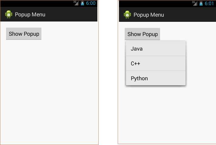 Show List View in Model pop-up on Button click in Andriod - MindStick