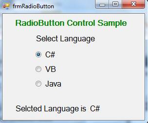 RadioButton Control in C#.Net – MindStick
