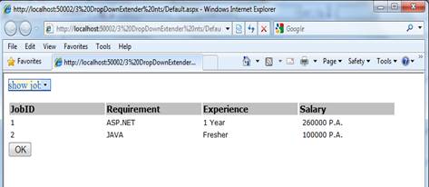 Ajax Toolkit DropDownExtender in ASP.Net – MindStick
