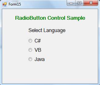 RadioButton Control in VB.Net - MindStick