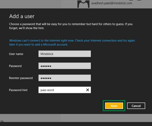 Create Local user in Windows 8 - MindStick