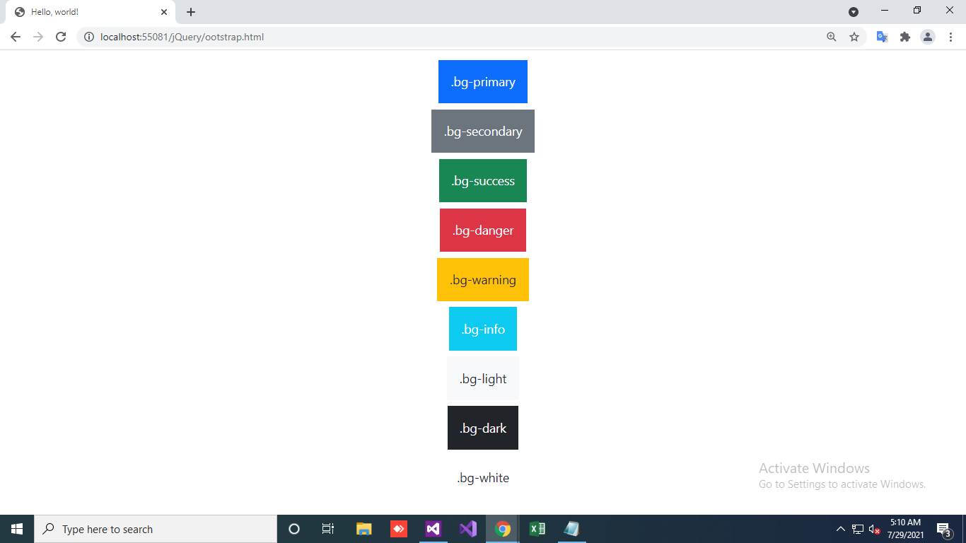 Types of background-color in Bootstrap - MindStick