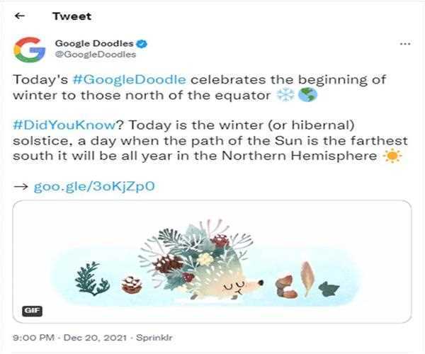 Google Celebrated 'Winter Solstice' 21st December, 2021, Animated ...